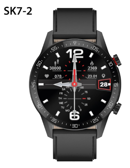 RELOJ SMART WATCH SK7 – 2 PLUS PULSO CUERO NEGRO CARGA INALAMBIRCA – JobLineFree